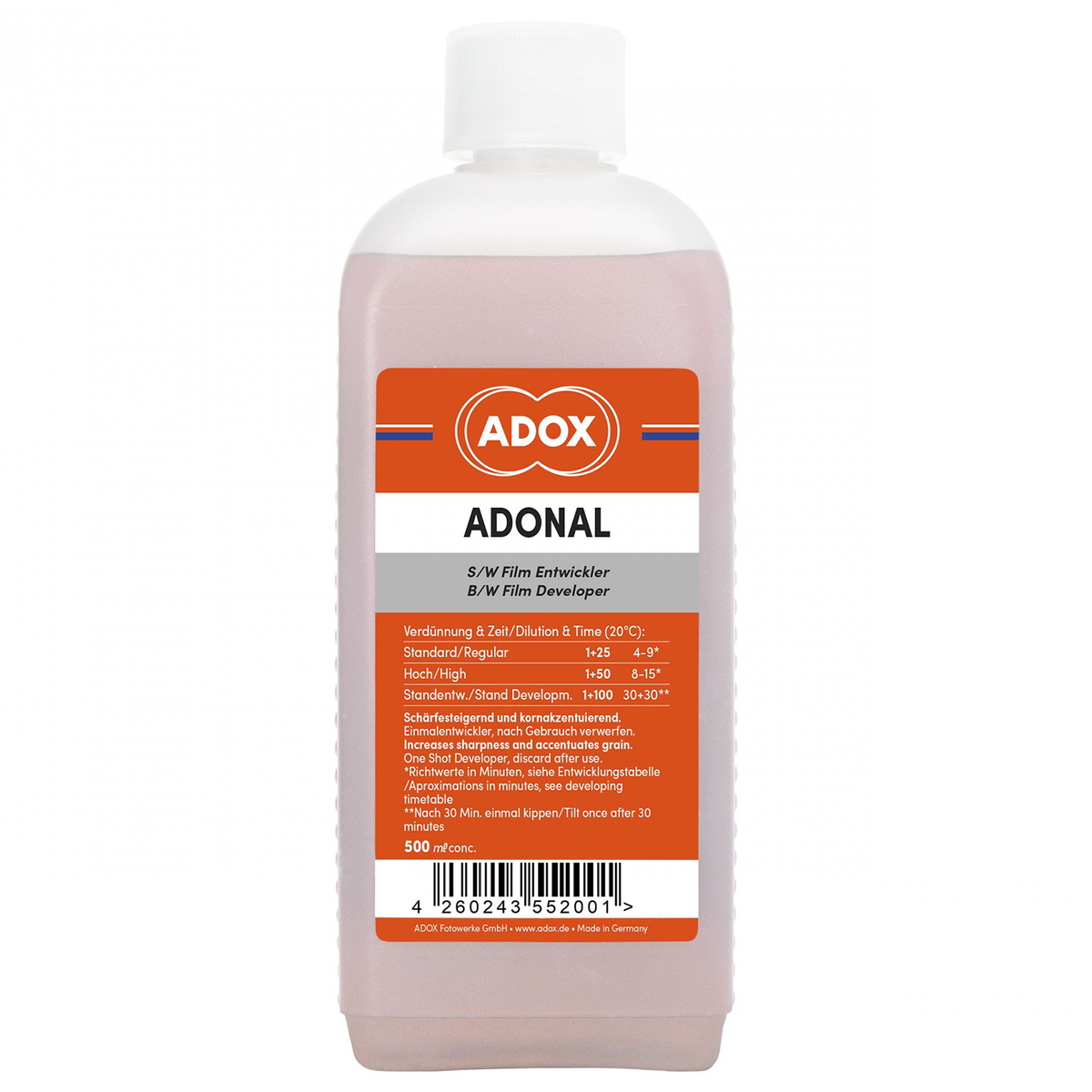 Adox Adonal B/W Film Developer Rodinal Concentrate 500ml — The Flash Centre